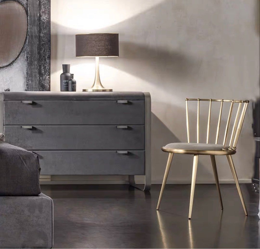 VIZE Gold Frame Dining Chair, Furniture & Home Living, Furniture ...