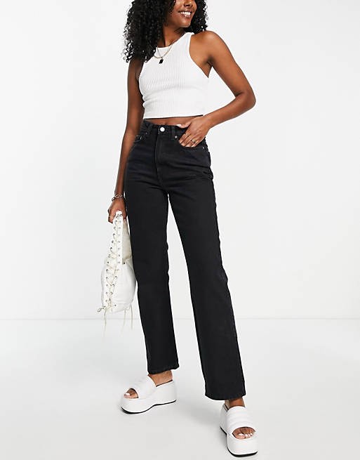 weekday rowe jeans in echo black, Women's Fashion, Bottoms, Jeans ...