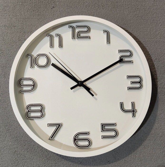 White Wall Clock 12 inches, Furniture & Home Living, Home Decor, Clocks ...