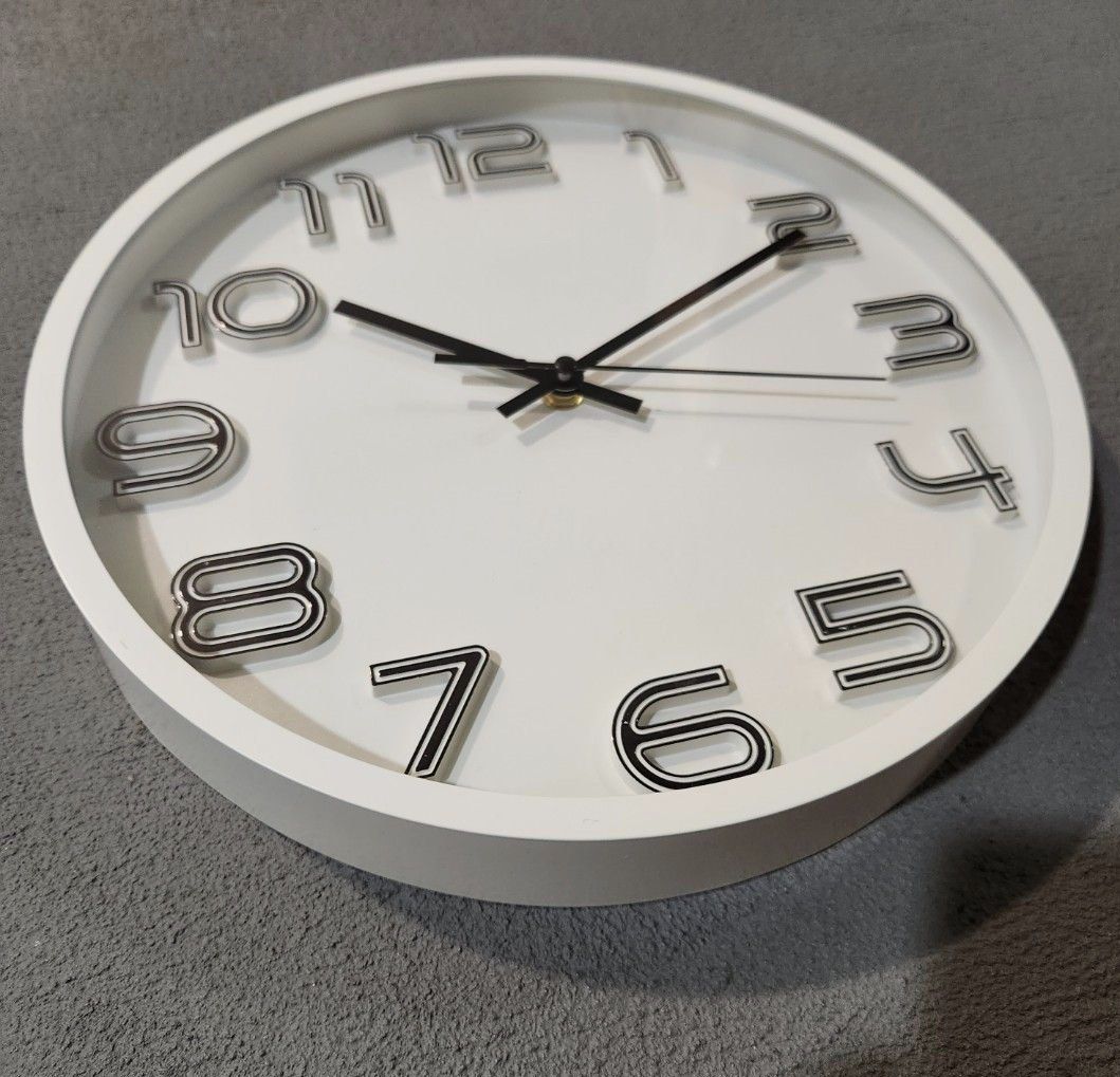 White Wall Clock 12 inches, Furniture & Home Living, Home Decor, Clocks ...