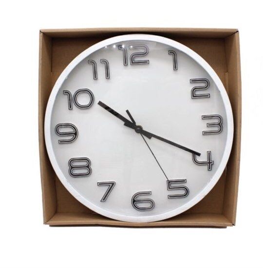 White Wall Clock 12 inches, Furniture & Home Living, Home Decor, Clocks ...