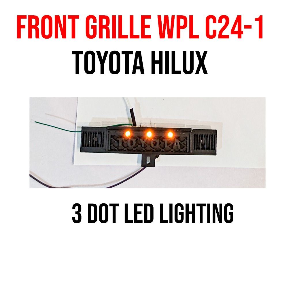 WPL C24 -1 Front Grille Custom Bumper Bodykit With 3 DOT LED Toyota ...