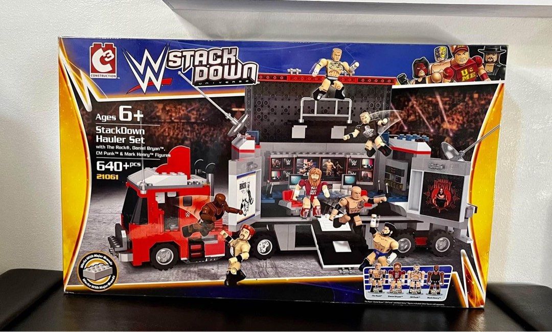 WWE Wrestling StackDown TV Hauler Truck Building Blocks Toys (Retired ...