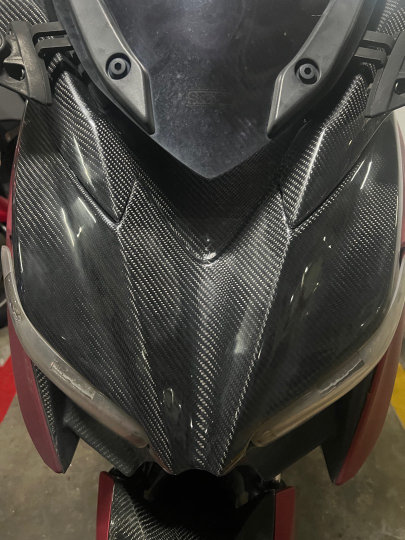 XMAX Carbon Fibre Front Cover Full set, Motorcycles, Motorcycle ...