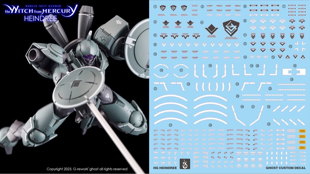[Yan] HG Heindree Gundam (G Rework Ver.) Ghost Custom Fluorescent ...