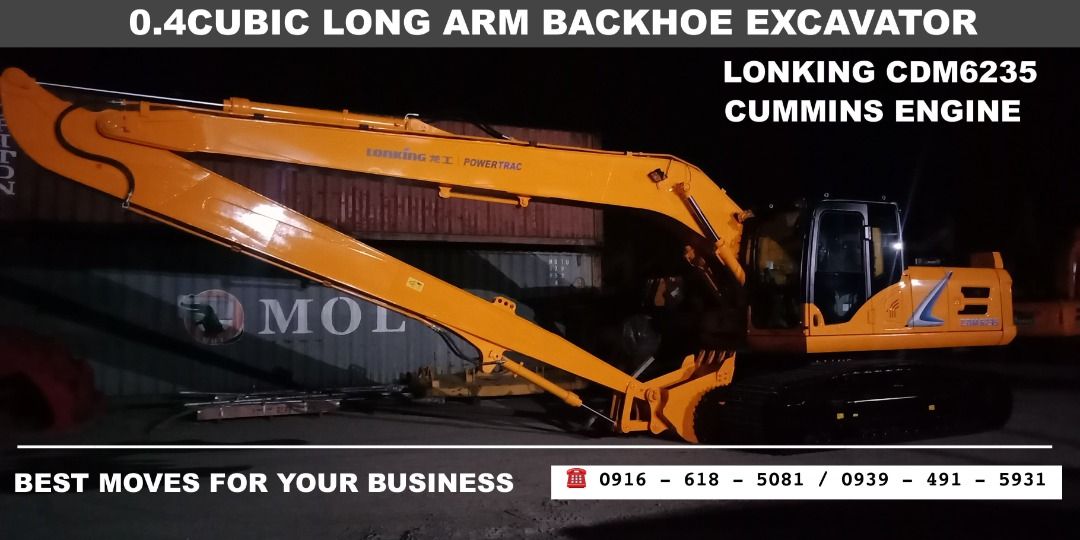 0.4 cubic. Long Arm Backhoe Excavator Lonking / XCMG Cummins /Isuzu ...