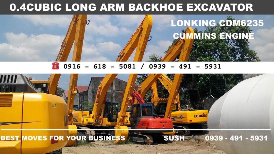 0.4 cubic. Long Arm Backhoe Excavator Lonking / XCMG Cummins /Isuzu ...