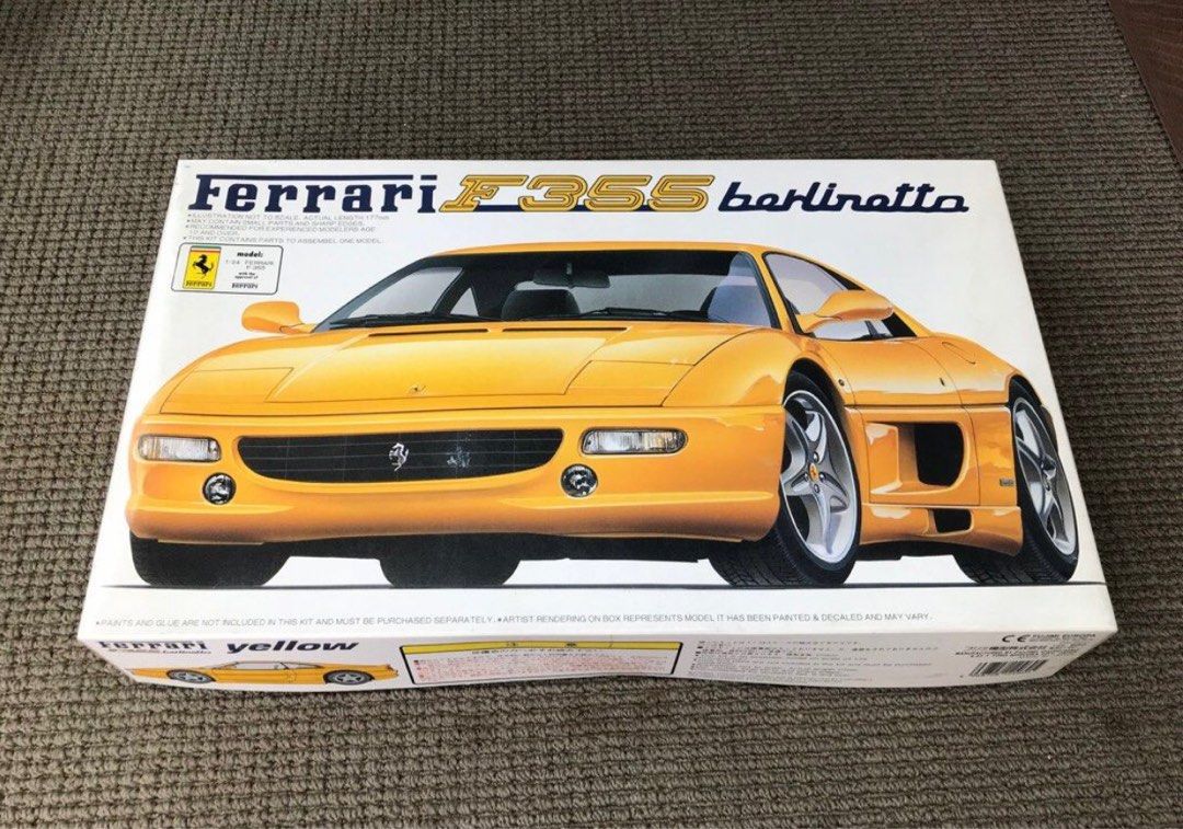 1/24 Ferrari F355 Berlinetta Fujimi 355 yellow model kit, 興趣及遊戲, 玩具 ...