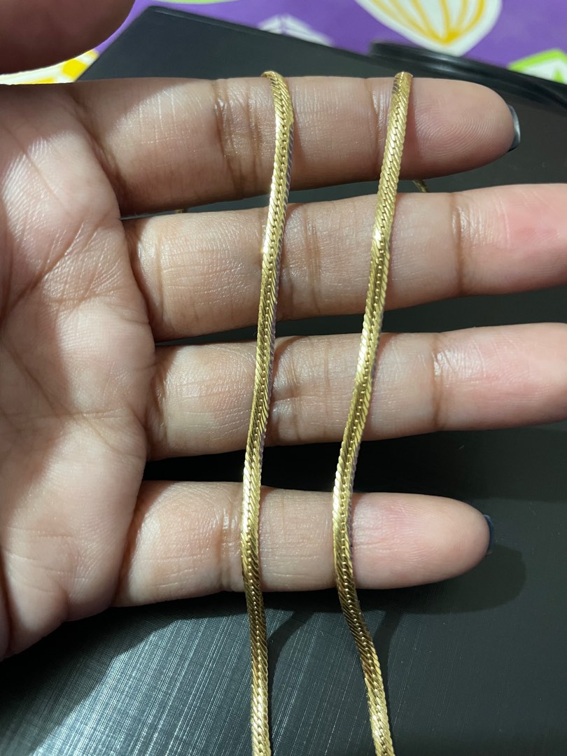 RUSH 18k SNAKE BONE CHAIN SAUDI GOLD on Carousell