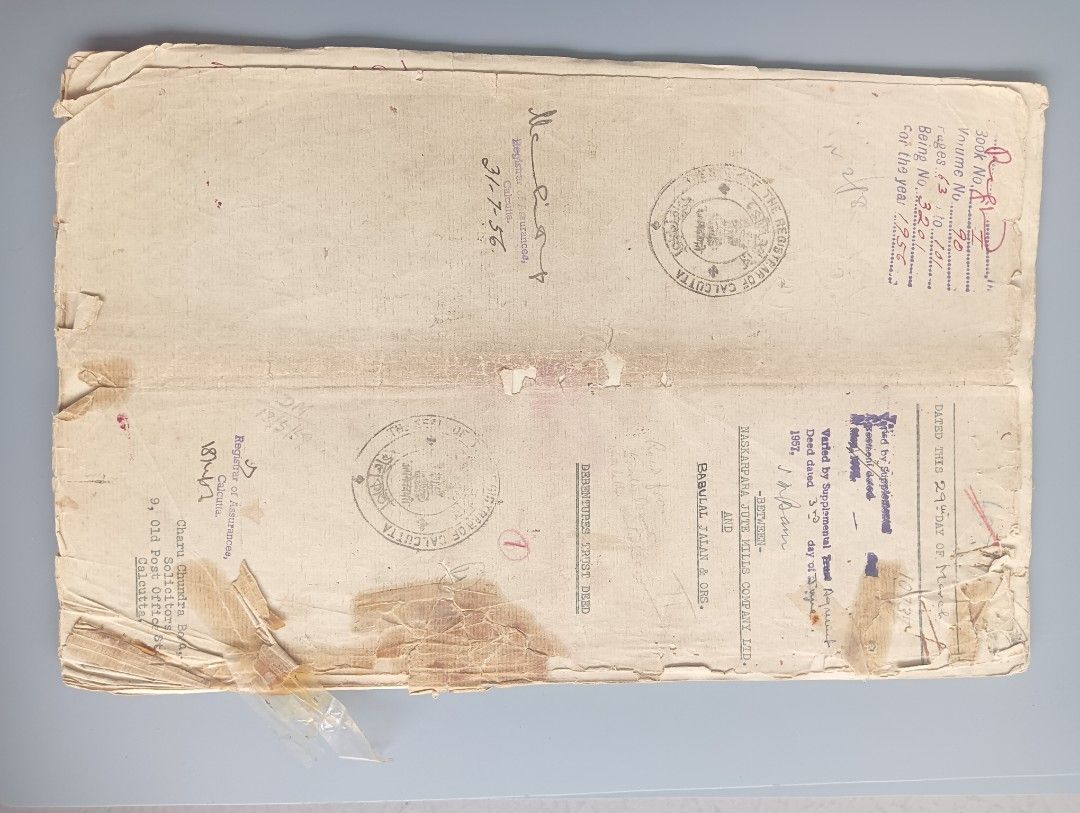 1956 DEBENTURES TRUST DEED with many King George VI rs1000 stamp . 46 ...