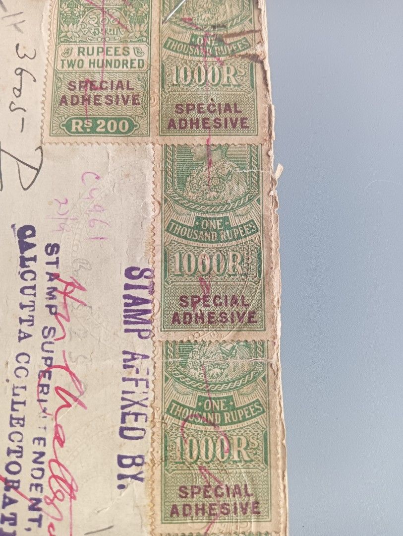 1956 DEBENTURES TRUST DEED with many King George VI rs1000 stamp . 46 ...