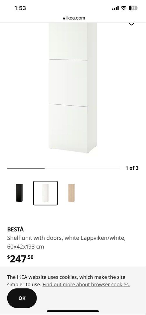 3 combined IKEA best shelf/cabinets, Furniture & Home Living, Furniture ...