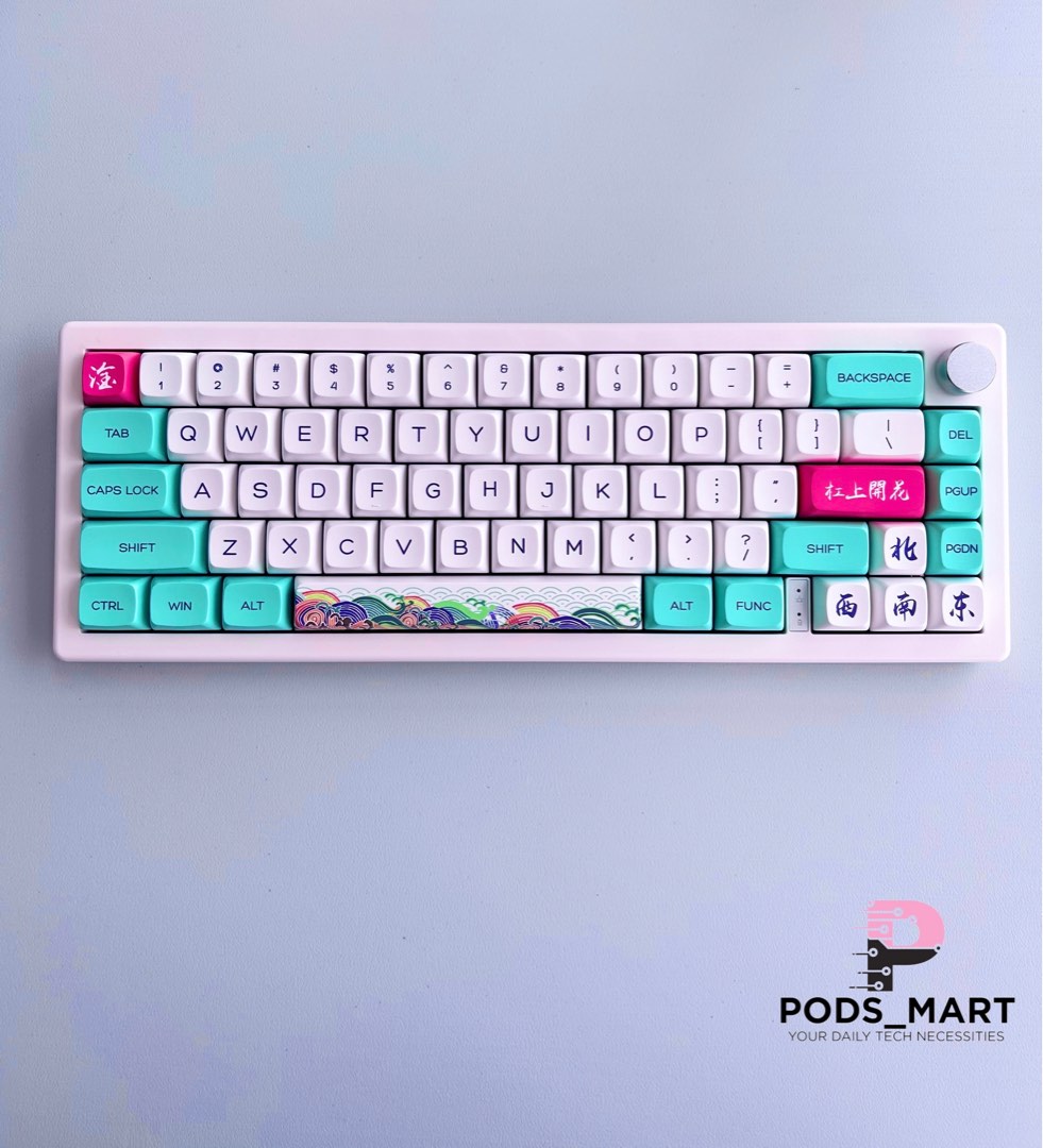 65% custom mechanical keyboard (Mahjong keycaps), Computers & Tech ...