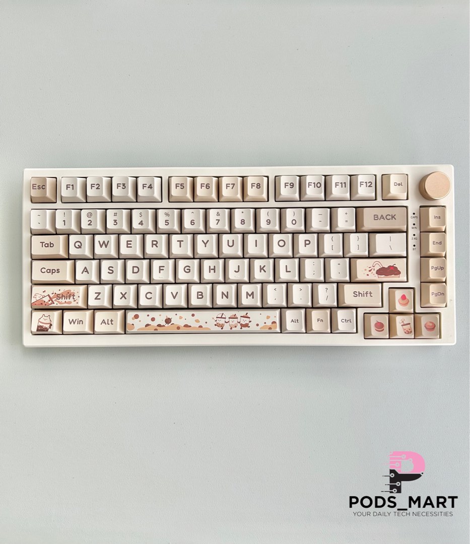 75% custom mechanical keyboard (Boba keycaps), Computers & Tech, Parts ...