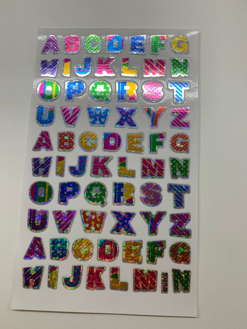 Alphabet Sticker Sheet, Hobbies & Toys, Stationery & Craft, Other ...