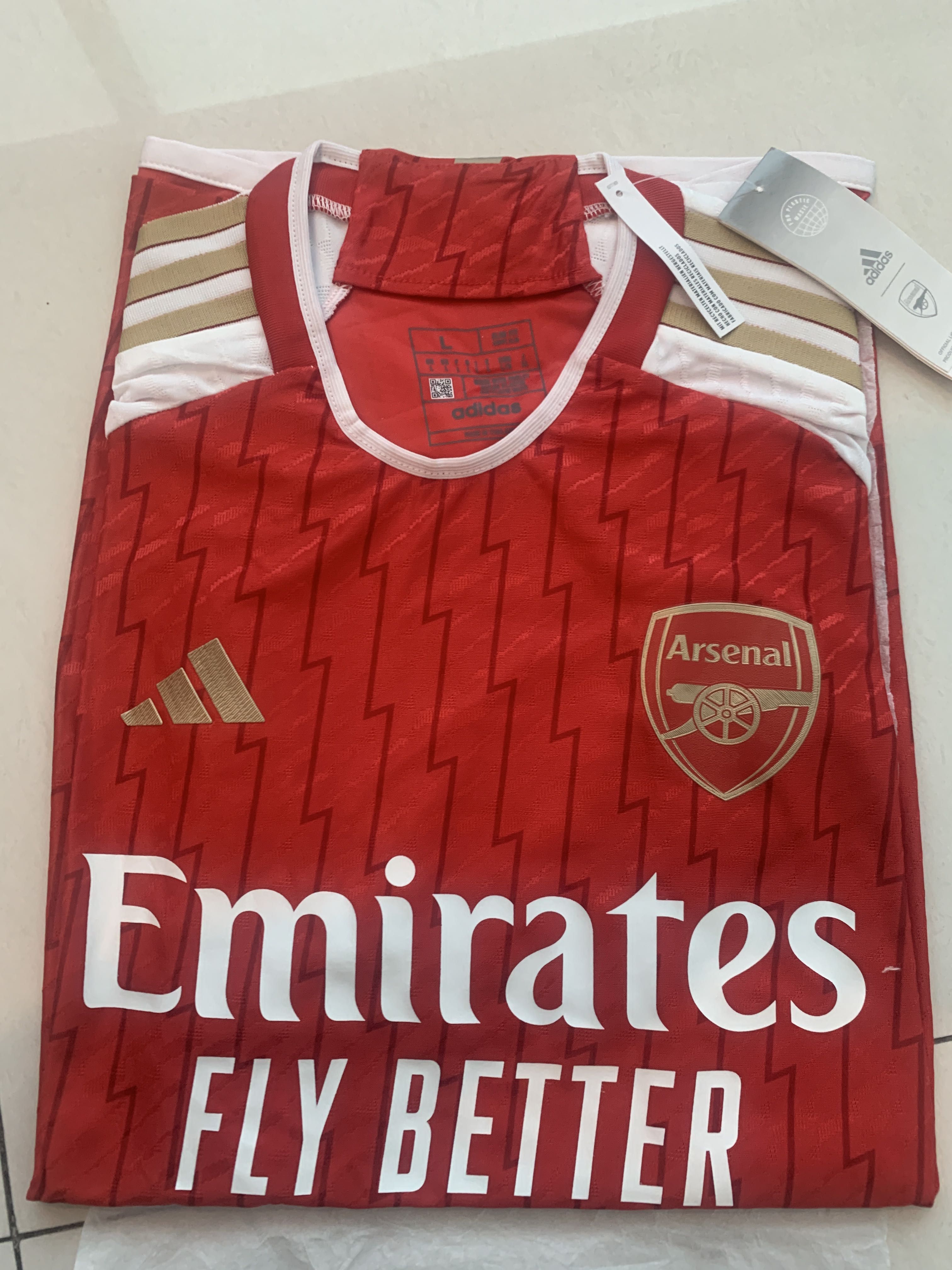 Arsenal Home 23/24 Player Version Jersey, Men's Fashion, Activewear on ...