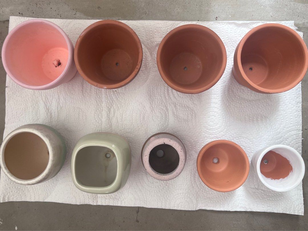 Assorted ceramic plant pots, Furniture & Home Living, Gardening, Pots ...