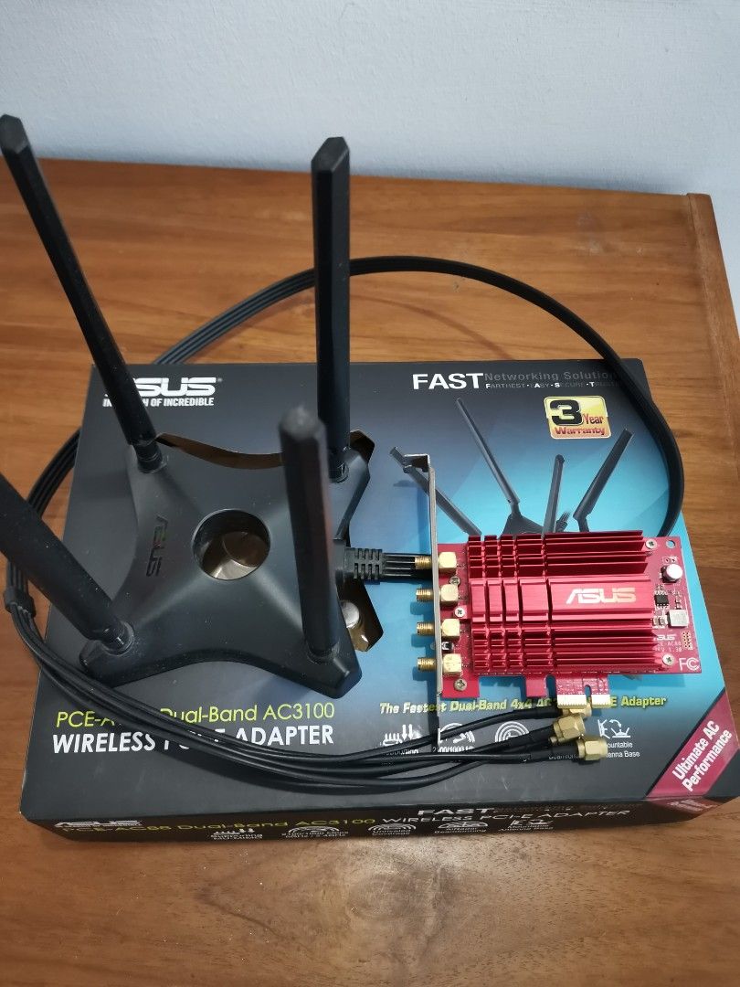 Asus PCE-AC88 Wireless Adapter (AC3100), Computers & Tech, Parts ...