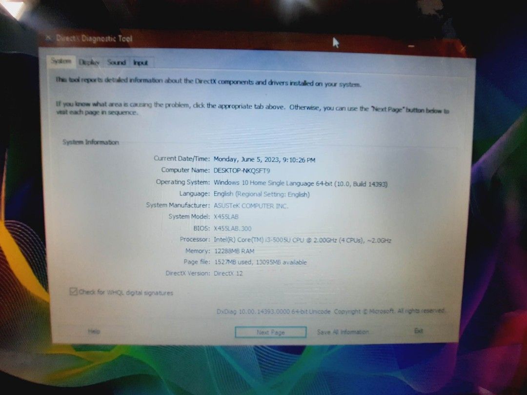 Asus X455L Intel Core Core i3-5005U 5th Gen 12GB Ram DDR3L Upgradable ...