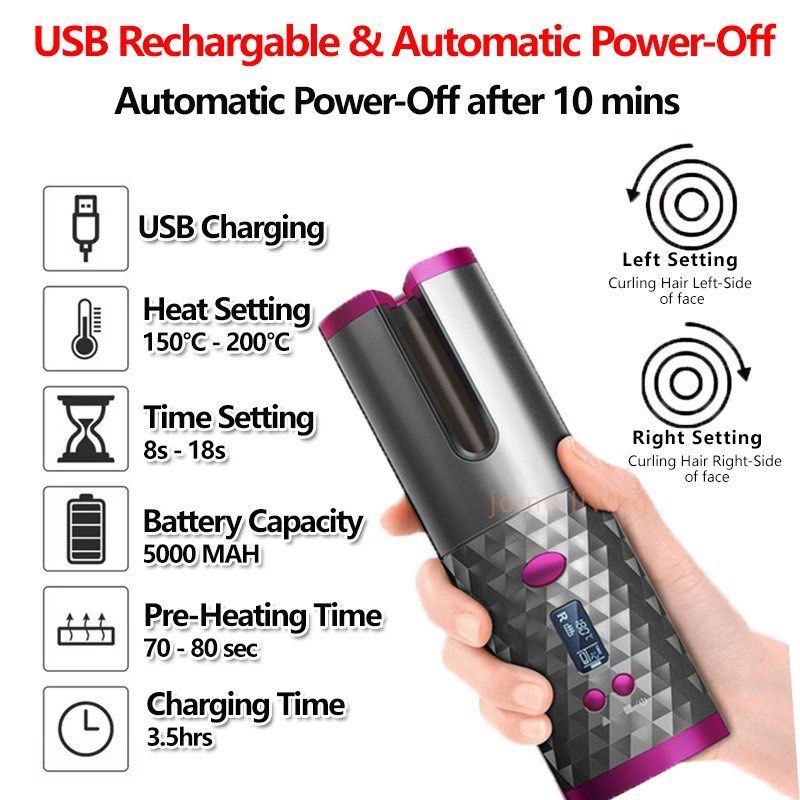 Automatic Hair Curler - Pink, Beauty & Personal Care, Hair on Carousell