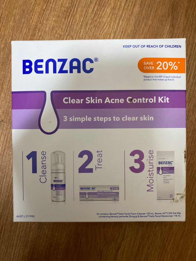 Benzac Clear Skin Acne Control kit 全套, 美容＆化妝品, 健康及美容 - 皮膚護理, 面部 - 面部護理 ...