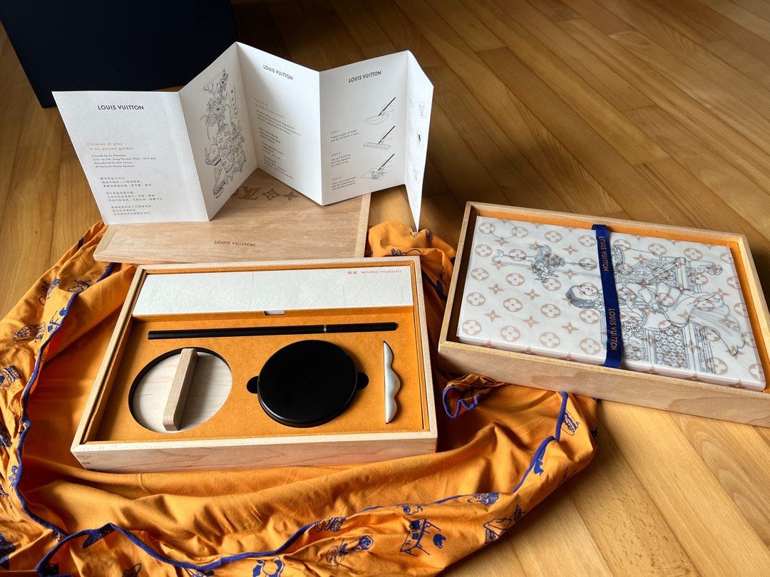 BN Rare Louis Vuitton woodblock printing craft calligraphy set, Hobbies ...