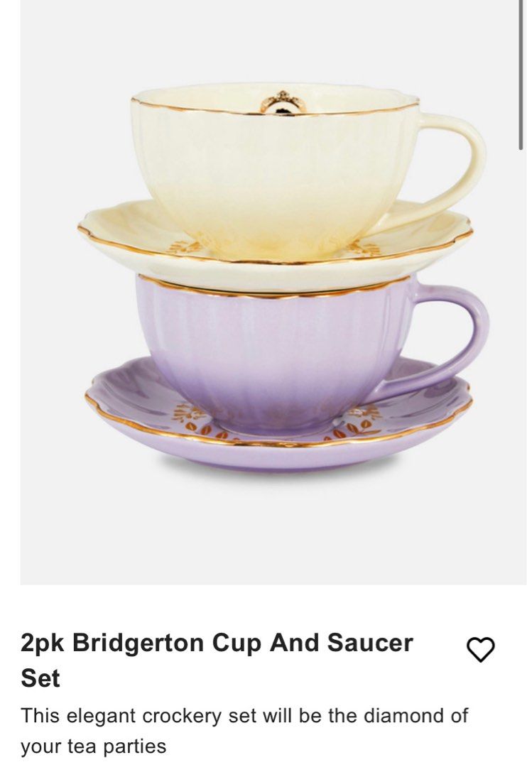 Netflix Bridgerton Teapot & Tea cups Set, Furniture & Home Living ...