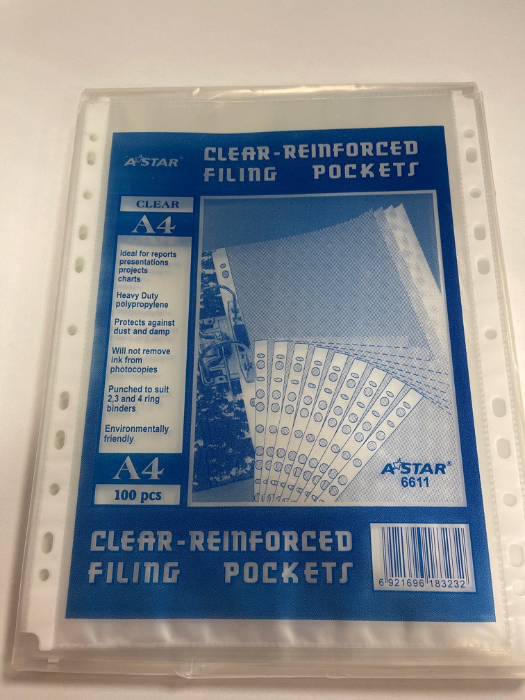 Clear filing pockets, Hobbies & Toys, Stationery & Craft, Stationery ...