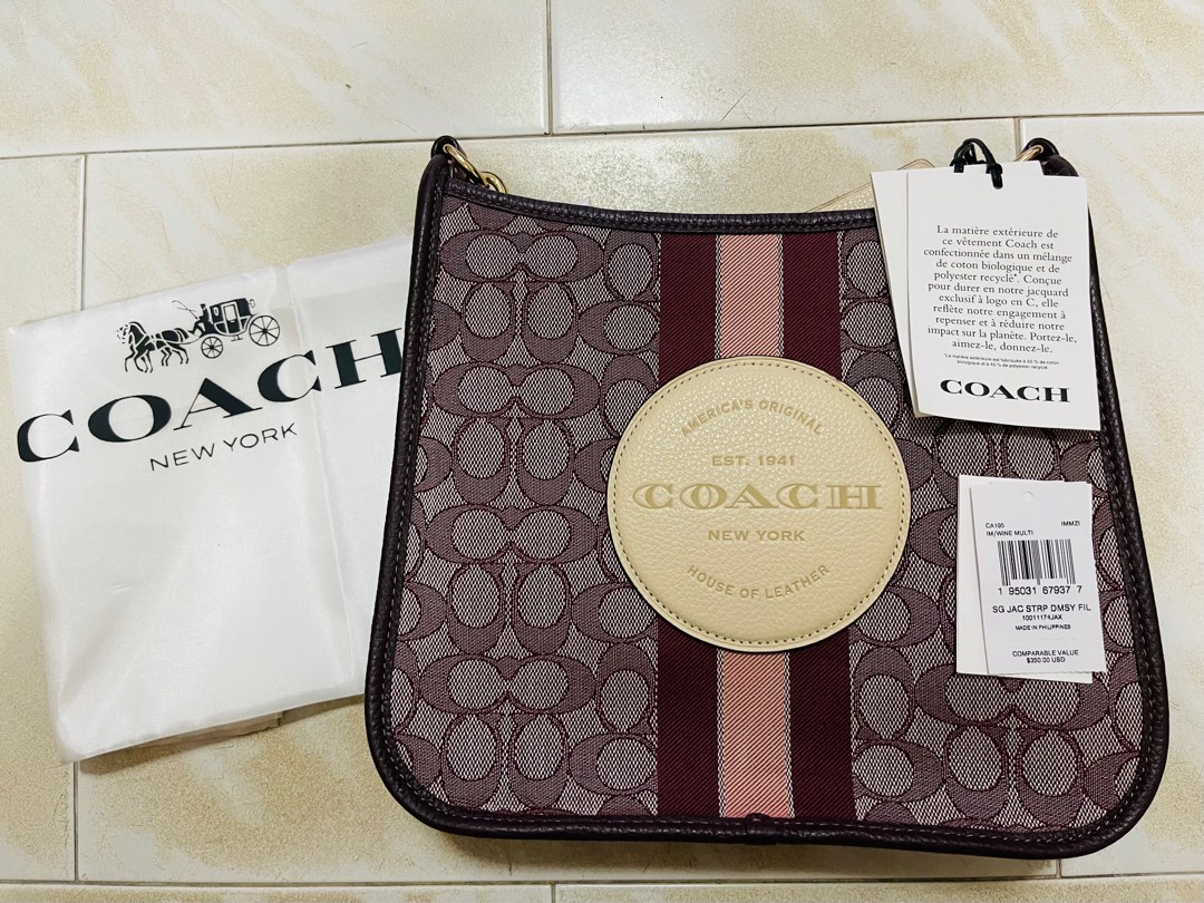 COACH Dempsey File Bag Signature Jacquard with Stripe, Women's Fashion ...