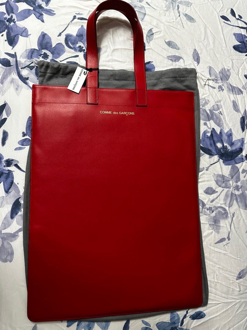 Comme des Garcons CDG Full Leather Tote Bag in Red, Luxury, Bags ...