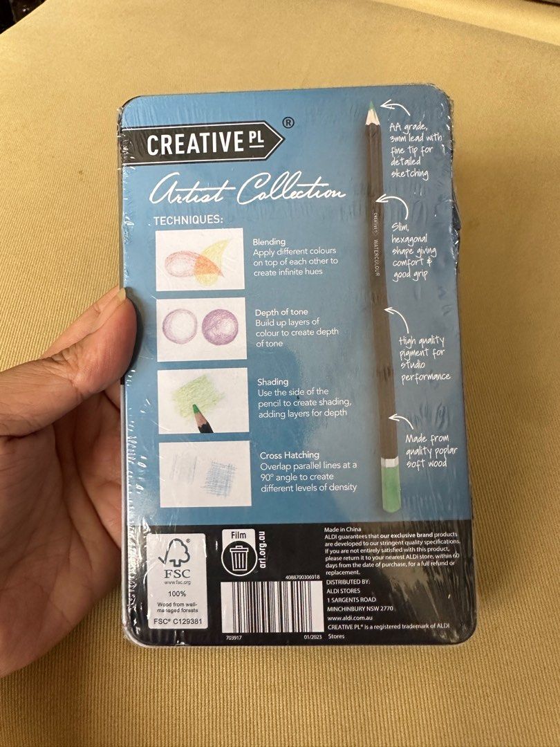 Creative PL (Aldi Australia) 12 Piece Watercolor Pencils - Damaged Case ...