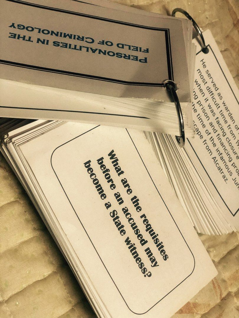 criminology review material ( Flash cards criminal procedures and ...