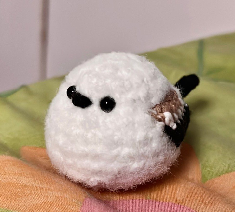 Crochet Korean crow tit mini plush keychain, Hobbies & Toys, Stationery ...