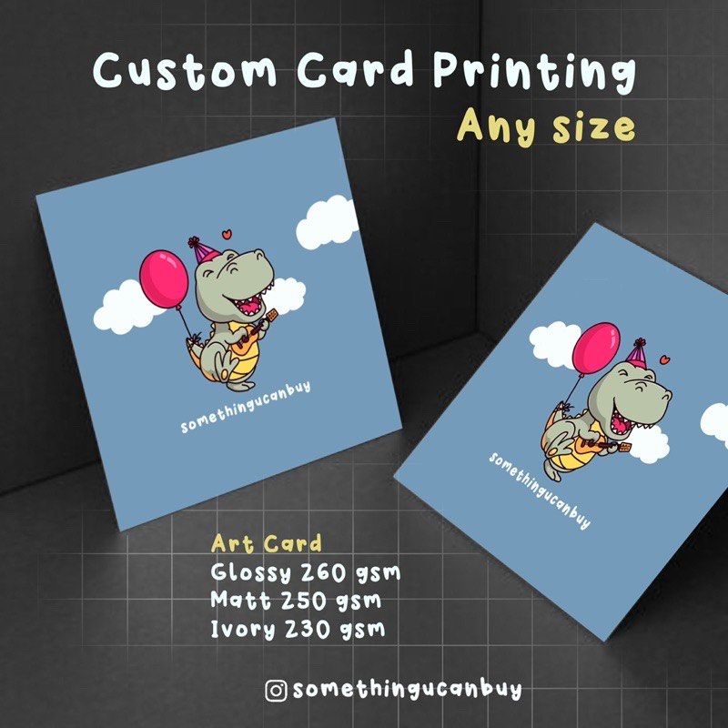 Custom Card Printing Any Size Art Card, Hobbies & Toys, Stationery ...