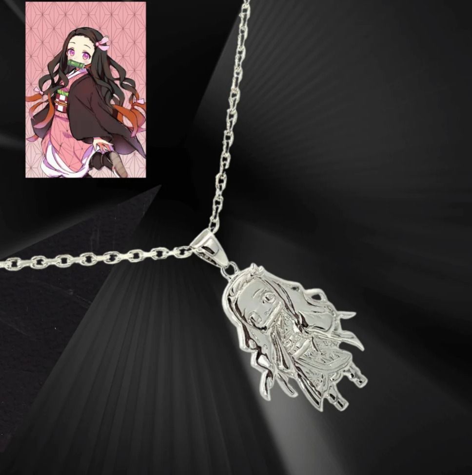 Demon Slayer Necklace Nezuko, Women's Fashion, Jewelry & Organisers ...