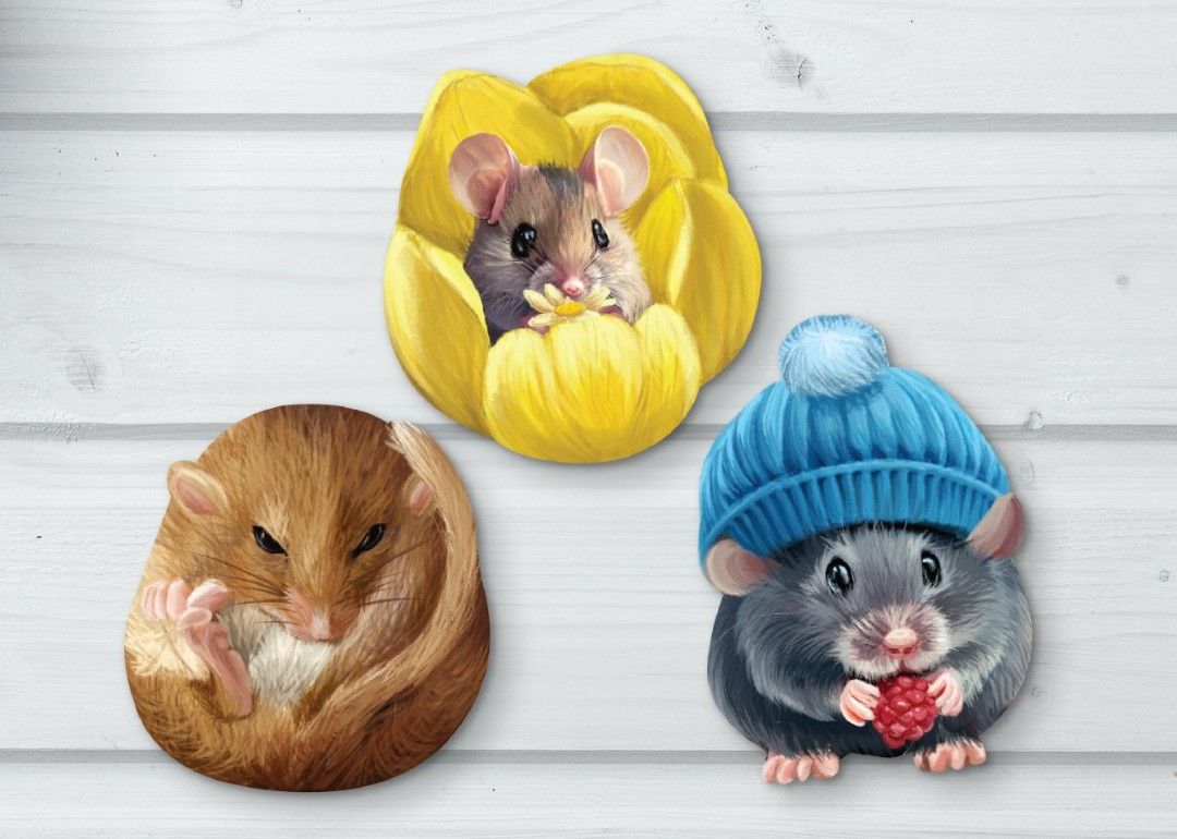 Cute mouse stickers, realistic illustration stickers, handrawn, Hobbies ...