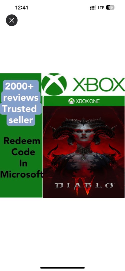 Diablo 4 IV XBOX [Xbox Games] Xbox One Xbox Series S/X, Video Gaming ...