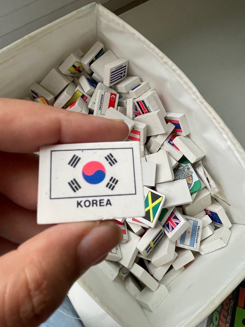 Erasers with various country flags, Hobbies & Toys, Stationery & Craft ...