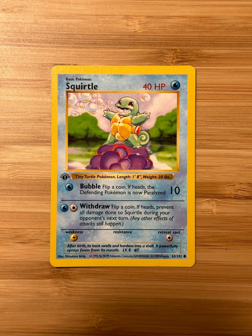 First Edition Base Set Shadowless Squirtle, Hobbies & Toys, Toys ...