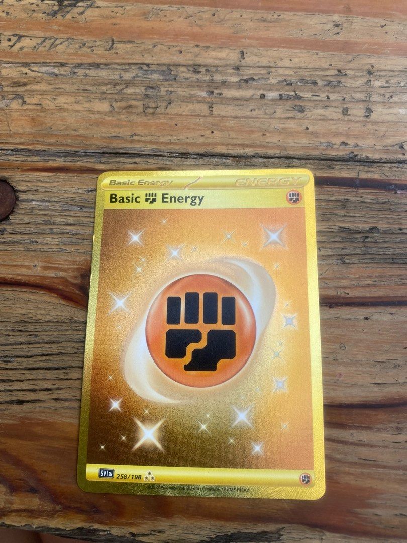 Gold fighting energy card, Hobbies & Toys, Toys & Games on Carousell