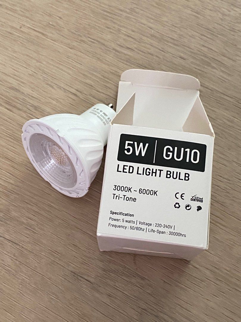 GU10 5W LED Light Bulb (Tri-Tone) (3000K-6000K), Furniture & Home ...