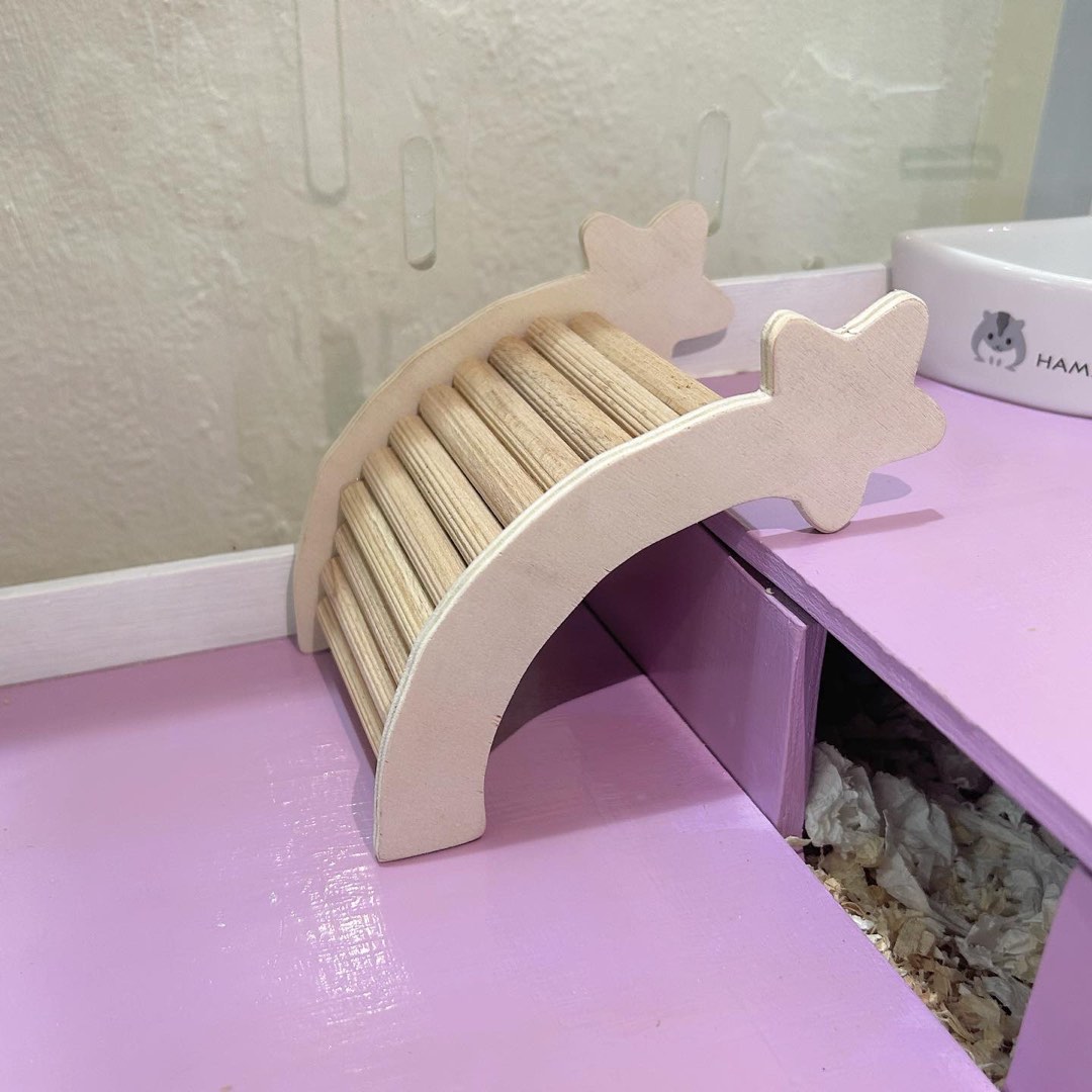 Hamster stars star stair bridge ladder stairs wooden hideout house hide ...