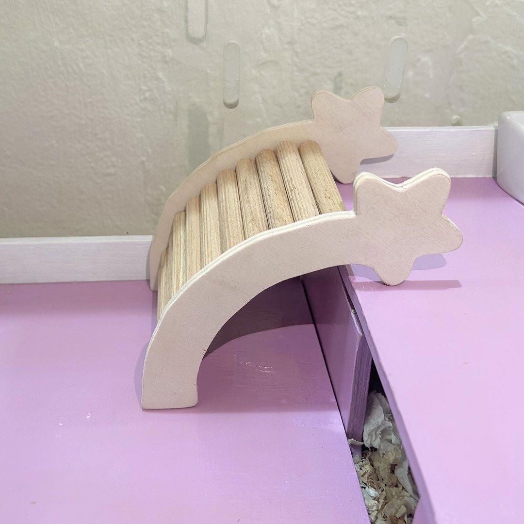 Hamster stars star stair bridge ladder stairs wooden hideout house hide ...