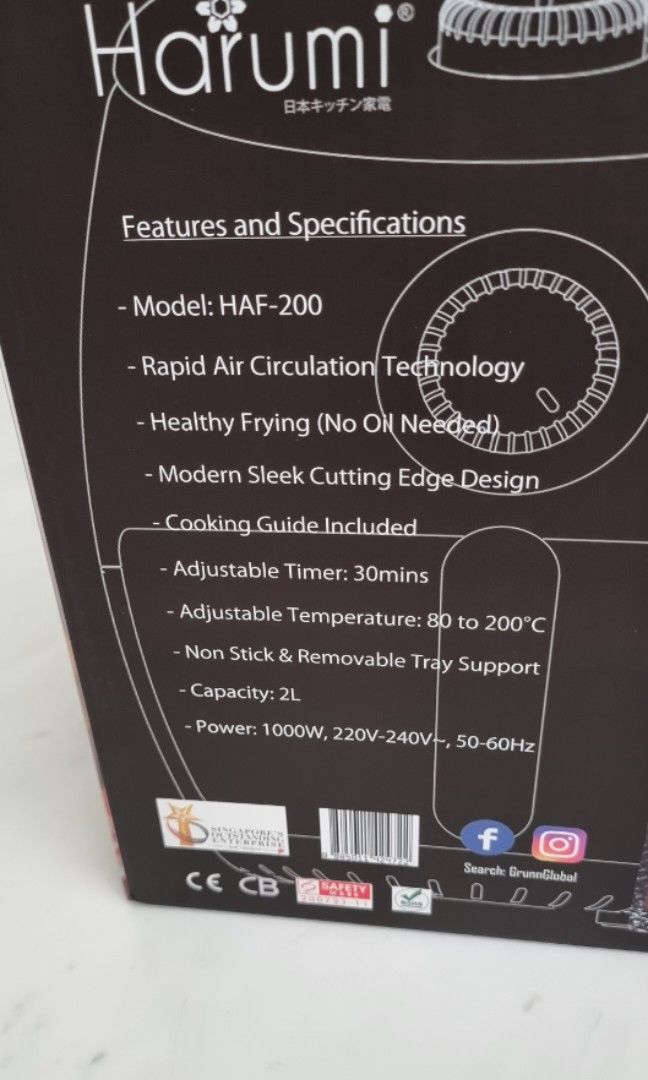 Harumi Air Fryer, Furniture & Home Living, Kitchenware & Tableware ...