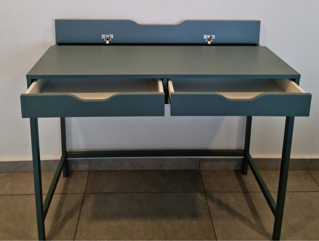 IKEA ALEX Study Table/ Desk Teal colour in new condition, Furniture ...