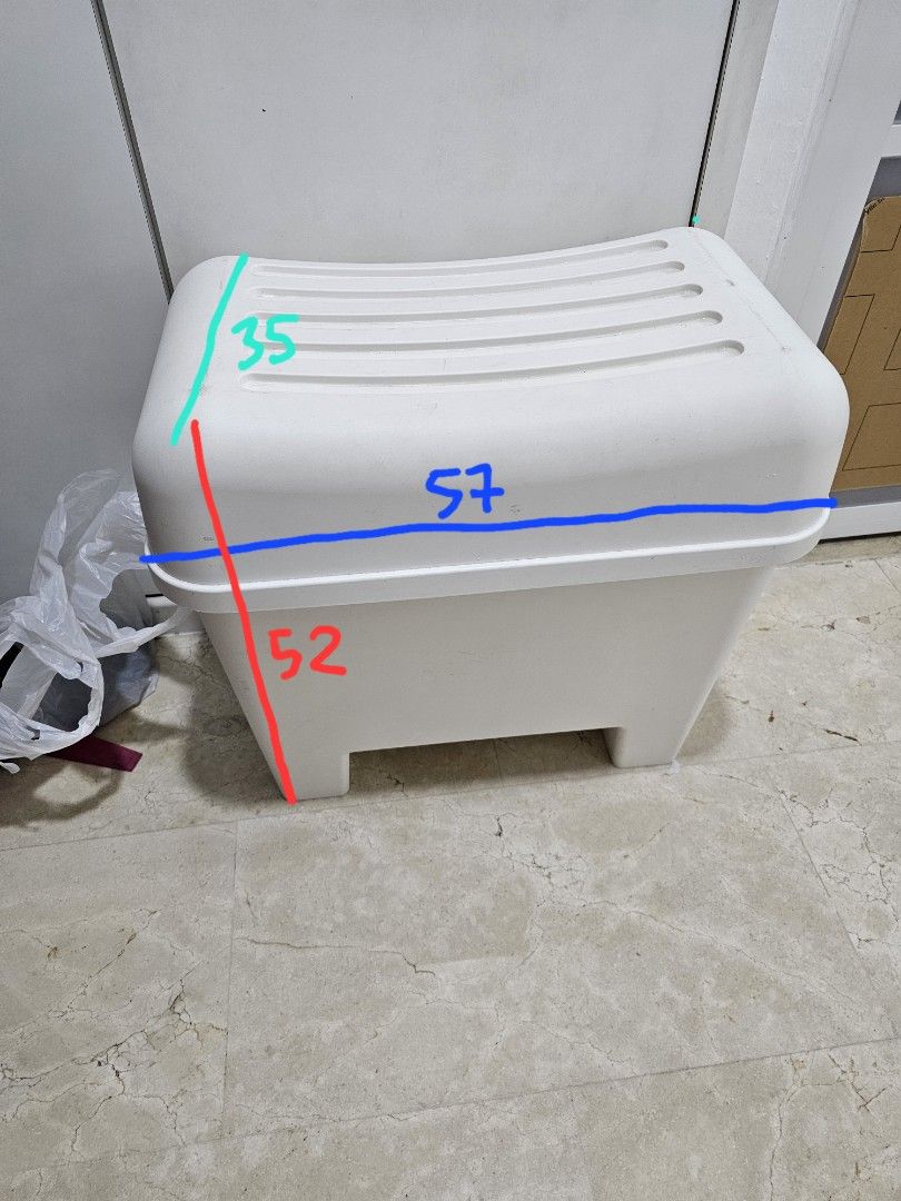 IKEA Bursjon storage stool, Furniture & Home Living, Home Improvement ...