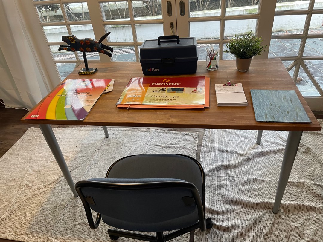 IKEA desk 150cm by 80cm, Furniture & Home Living, Furniture, Tables ...