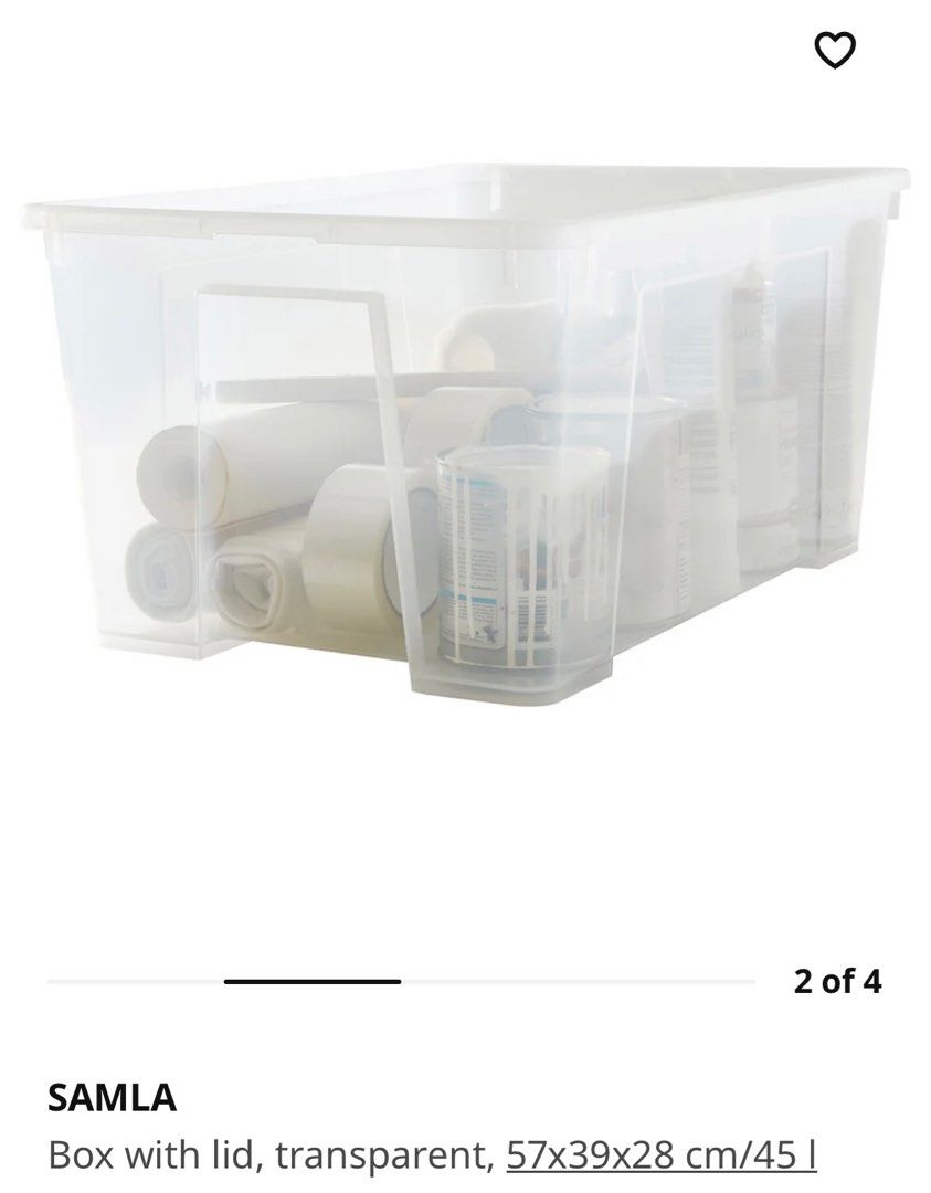 IKEA Samla storage box with lid buy 1 get 1 free, Furniture & Home ...