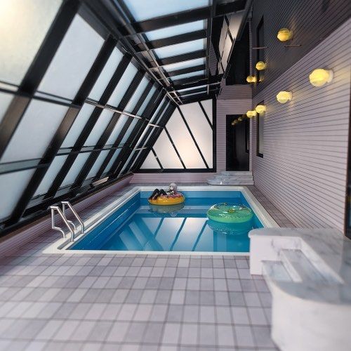 Cat Egg Swimming Pool 1/12 Scale Action Figure Diorama Display - Tokyo ...