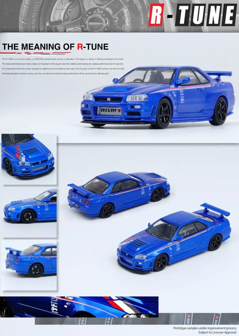 INNO64 Nissan Skyline GT-R(R34) Nismo R-Tune R1 [Bayside Blue], Hobbies ...